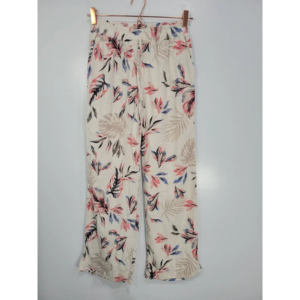 Briggs New York | Pants & Jumpsuits | Briggs Womens Tropical Leaf Linen ...